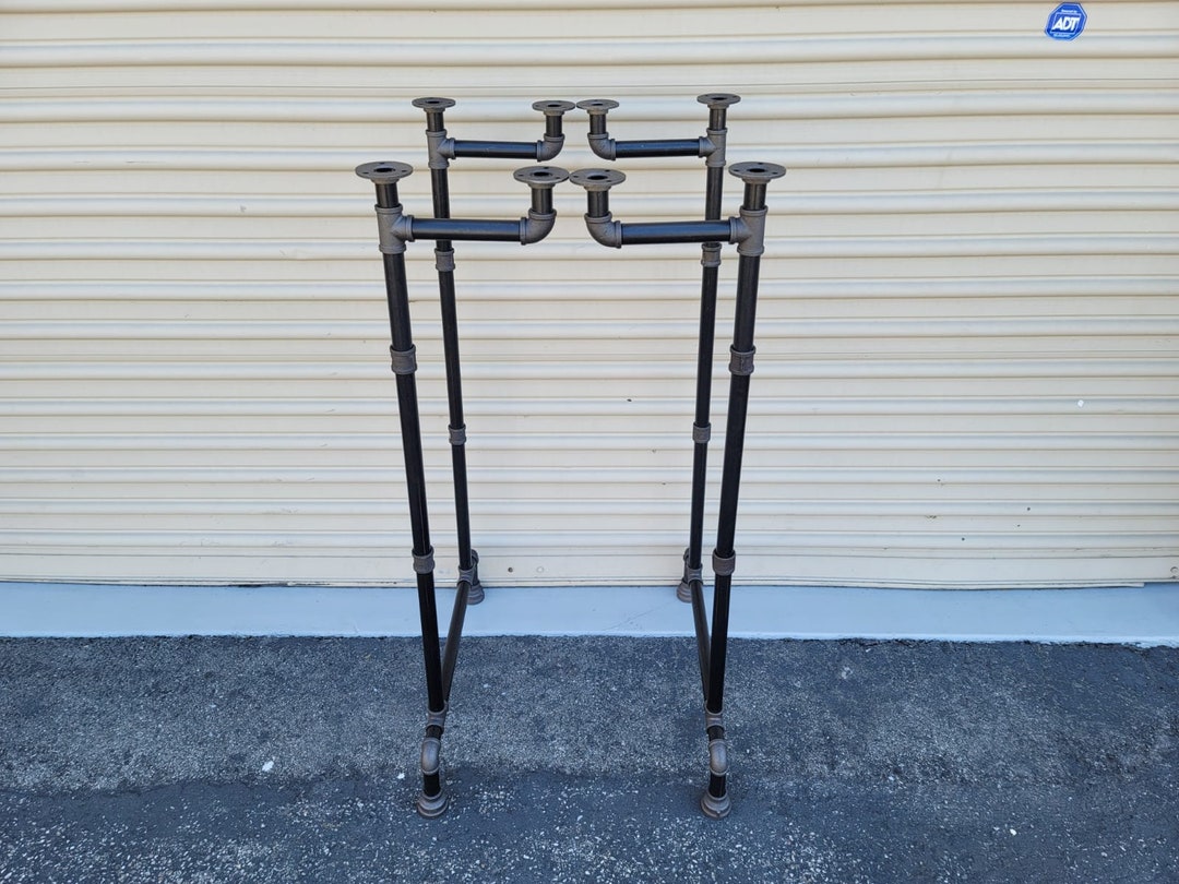 Pipe Table Base, Metal Table Legs, Industrial Black Urban Bar Table ...