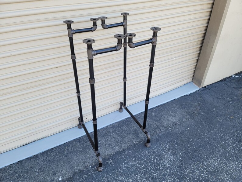 Pipe Table Base Metal Table Legs Industrial Black Urban Bar | Etsy