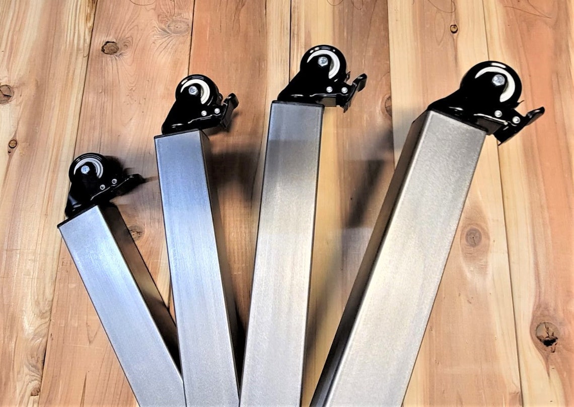 4 Square Metal Table Legs With Wheelstable Legs 4 Dining - Etsy