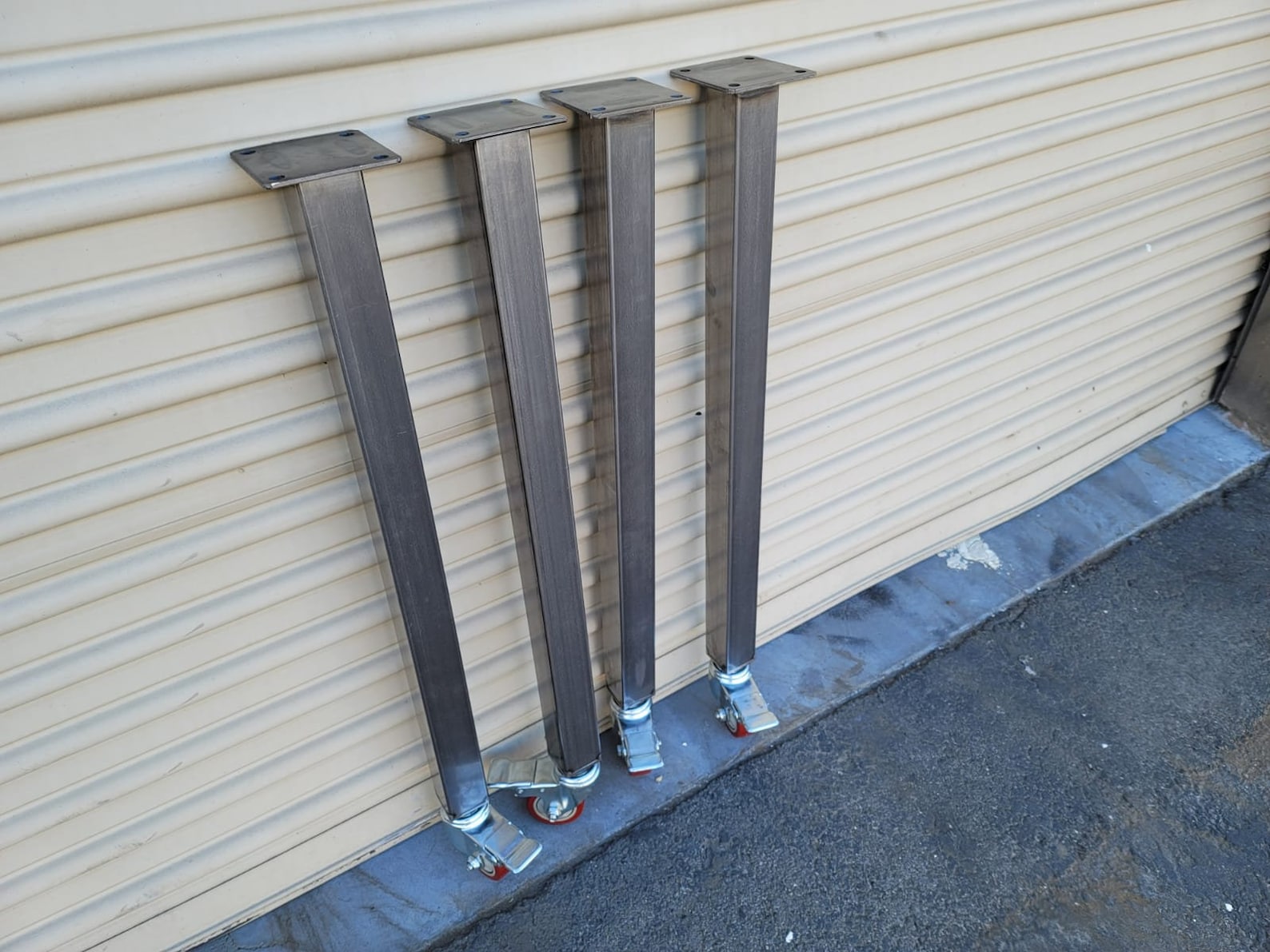 4 Dining Square Table Legs With Wheels 2 4 Industrial | Etsy