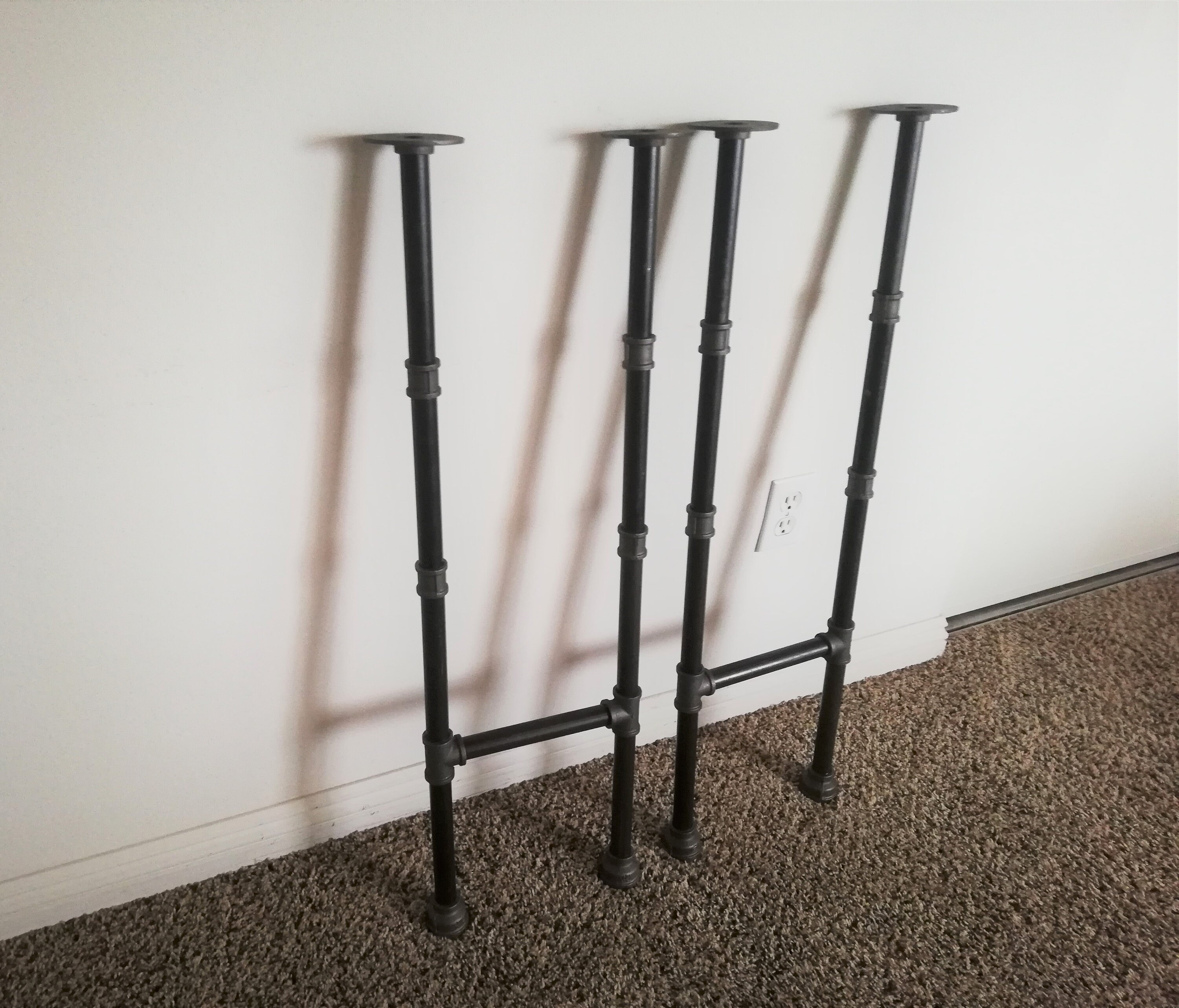 Black Industrial Iron Pipe Table Legs KIT DIY - Etsy