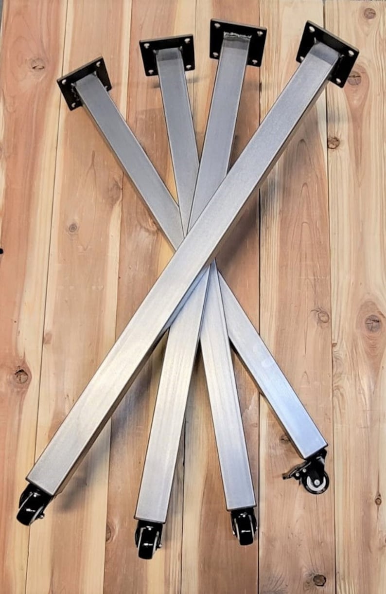4 Square Metal Table Legs With Wheelstable Legs 4 Dining - Etsy