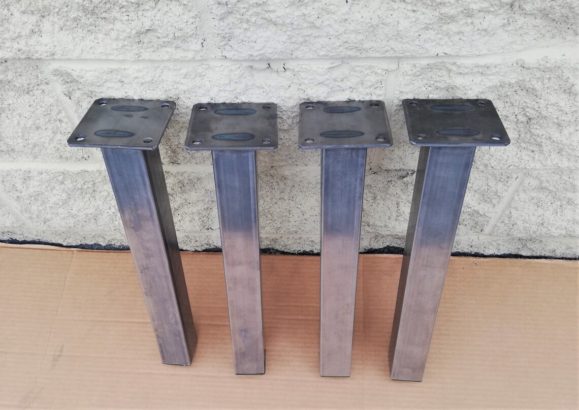 Raw Steel Square Table Leg: Industrial Metal Furniture Leg (5"-42" High ...