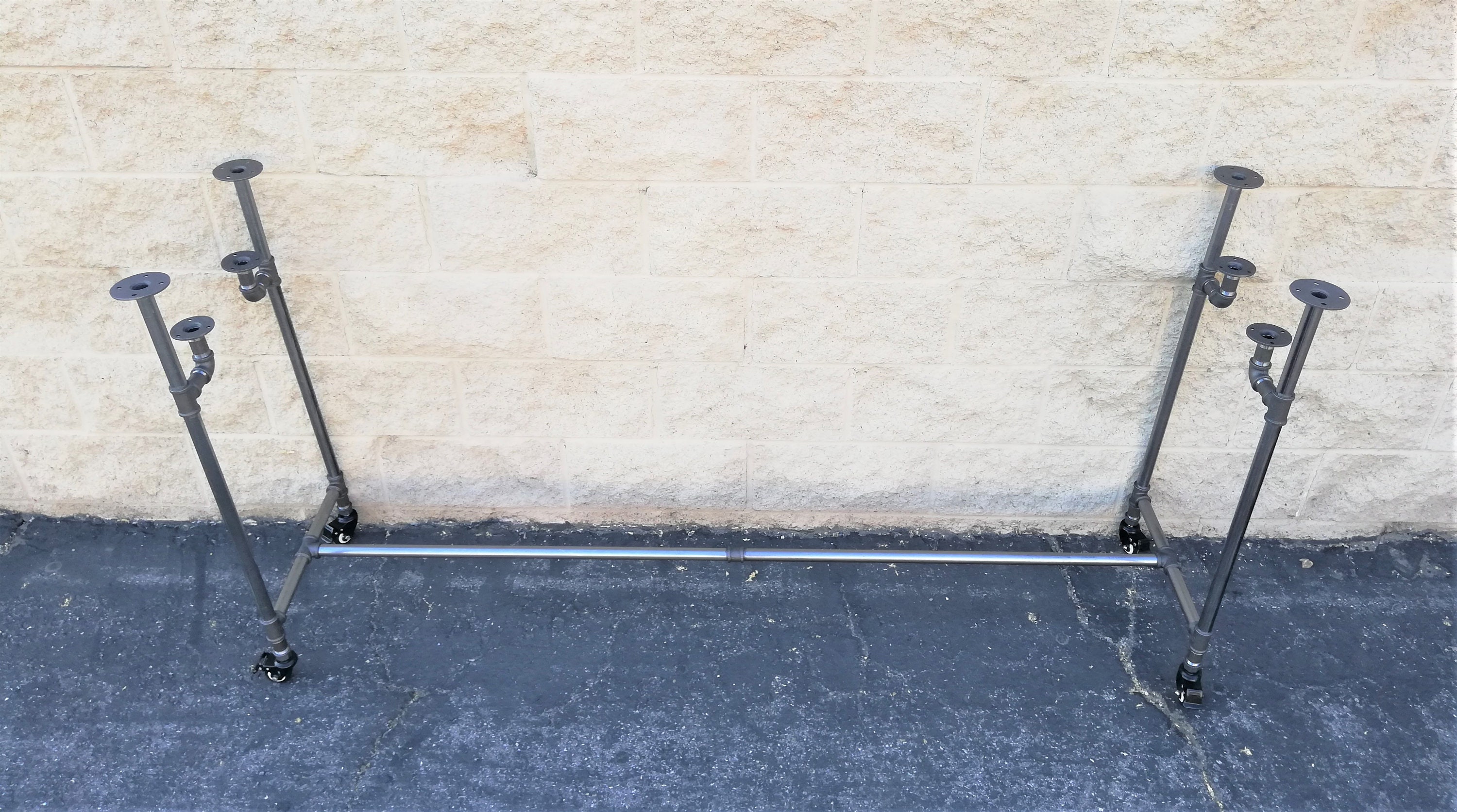 Set of Table Legs With Wheels With a Crossbar 36h X | Etsy