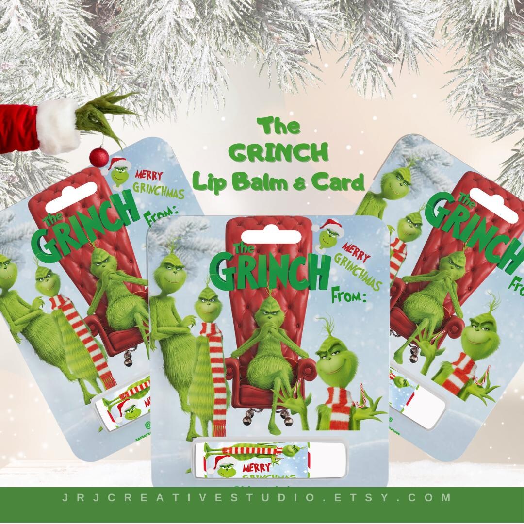 You've Been Grinched, Grinch Lip Balm, Christmas Chapstick, Gift Card ...