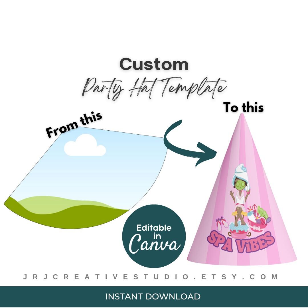 DIY Party Hat Template | Canva Printable, Custom Events (PDF) - Etsy