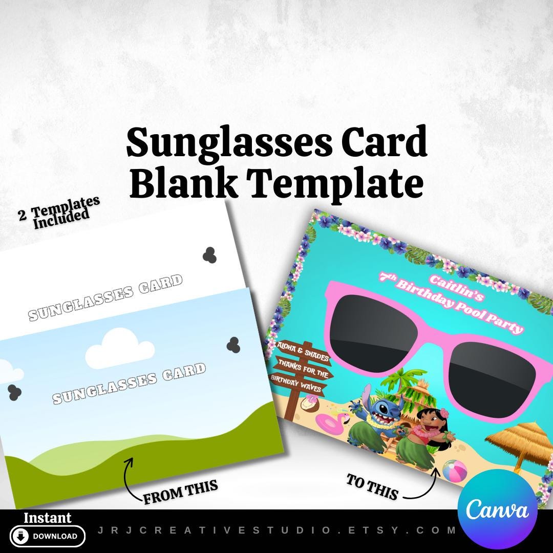 DIY Sunglasses Card Template, Sunglasses Holder, Sunglasses Gift Tag ...