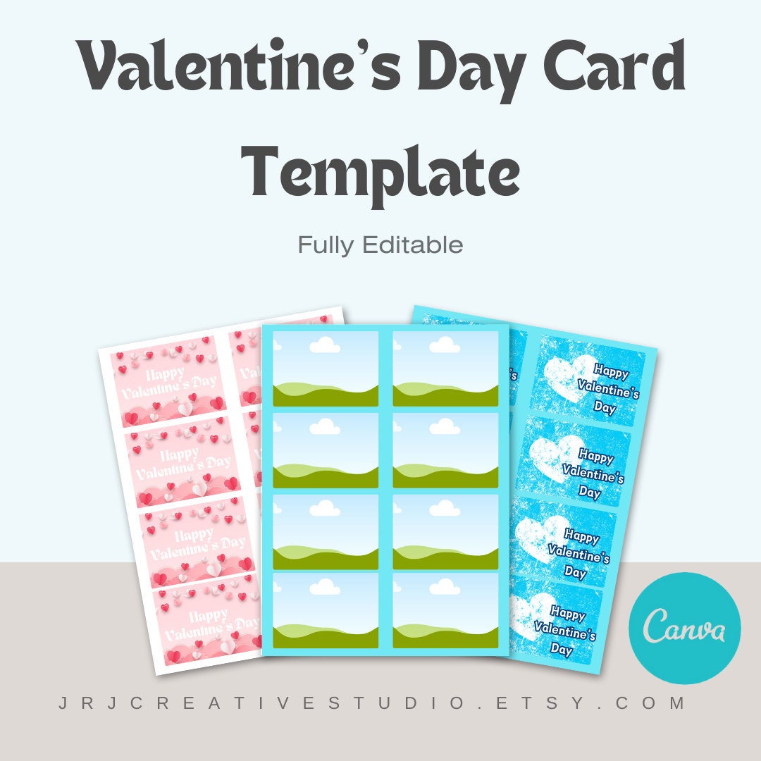 Editable Valentine's Day Card Template, Instant Download, Digital ...