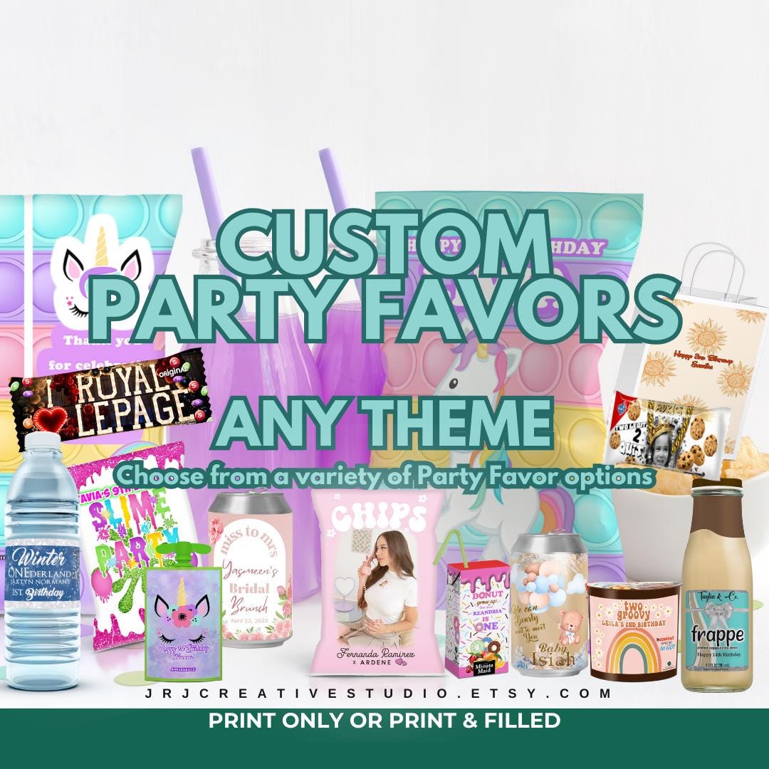 Party Favors, Custom Party Favors, Custom Treats, Custom Party Package ...