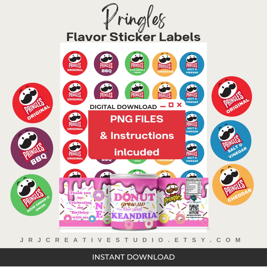Pringles Flavor Stickers, Pringles Flavor Labels, Custom Pringle Party ...