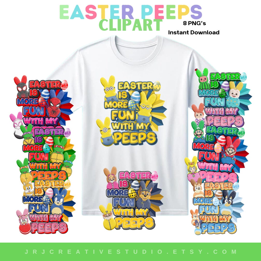 Easter Clipart Bundle, Bunny PNG, Peeps Clipart, PNG, Instant Download ...