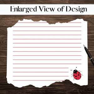 Ladybug Printable Stationary Set With Envelope Printable Stationary ...