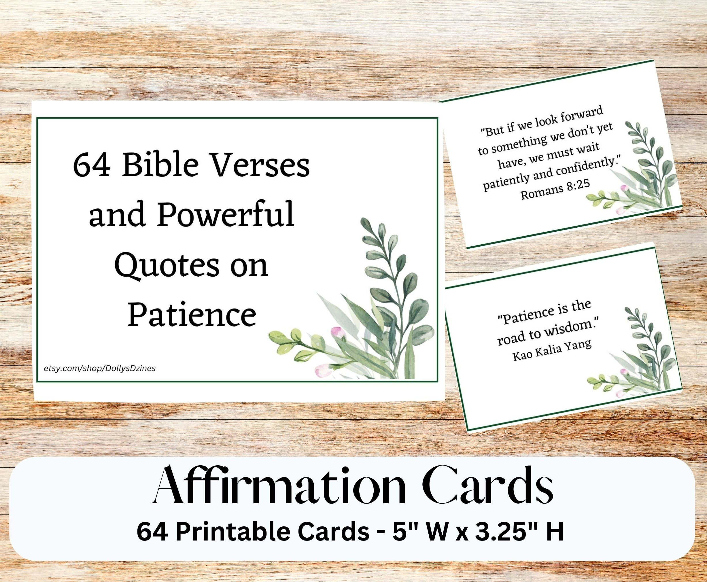 Patience Affirmation Cards, Printable Cards, Positivity Cards, Daily ...