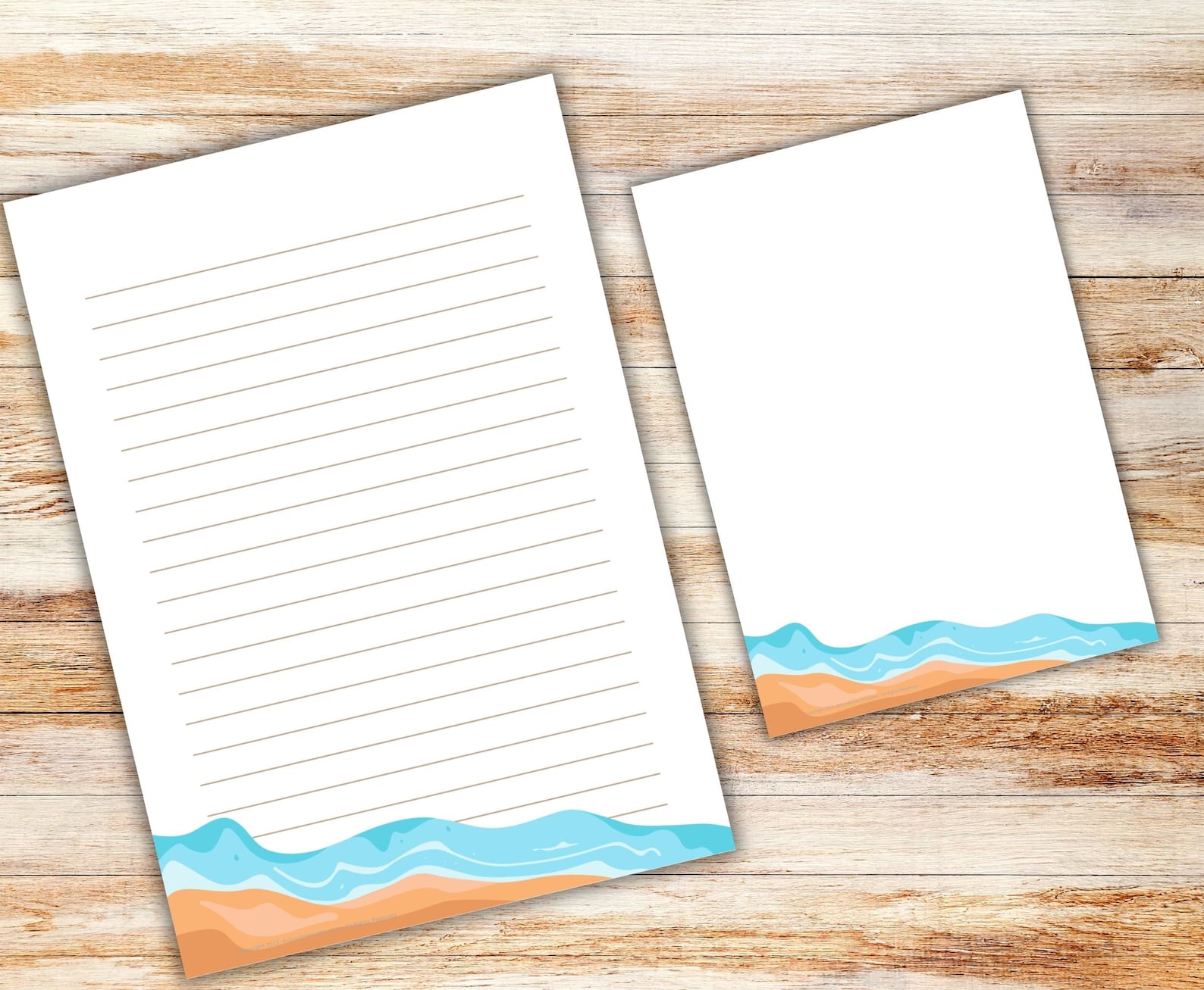 Beach PRINTABLE Stationery Summer Stationary Ocean Waves Sea Sand Dunes ...