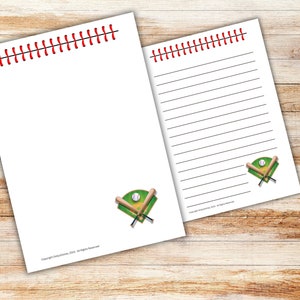 Baseball Printable Stationary Set With Envelope, Writing Paper, US ...