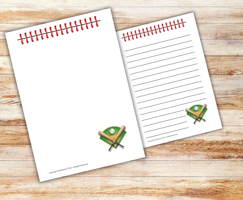 Baseball Printable Stationary Set With Envelope, Writing Paper, US ...