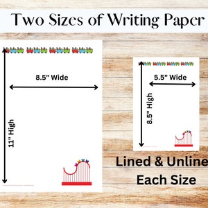 Rollercoaster PRINTABLE Stationary Set With Envelope Printable ...