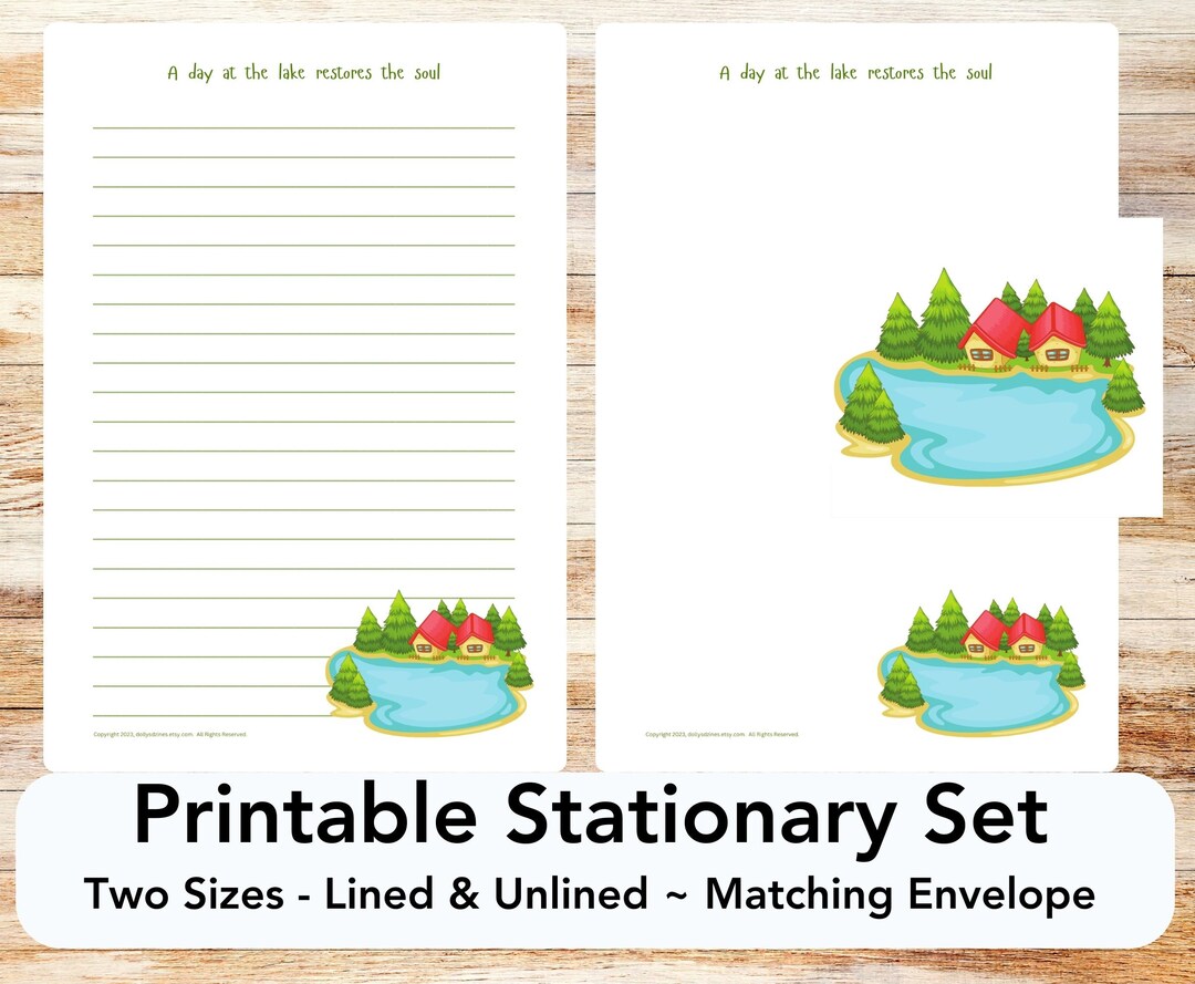 Lake House PRINTABLE Stationery Writing Paper Stationary Letter Writing ...