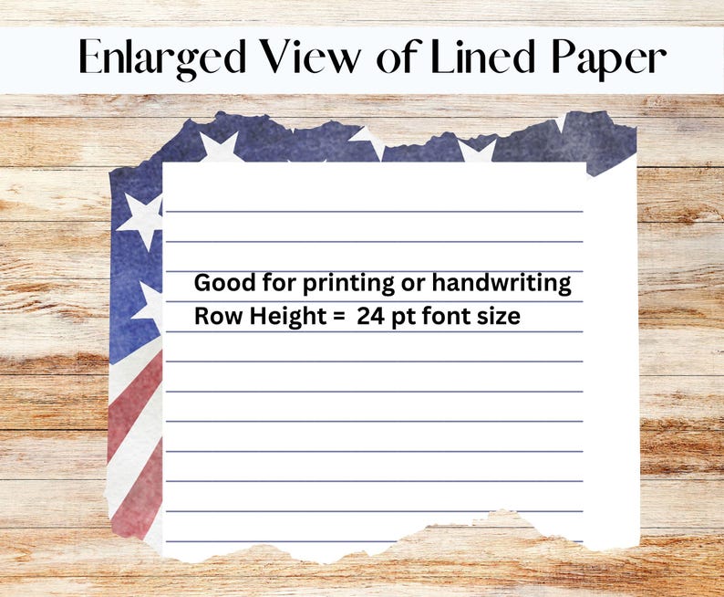 American Flag PRINTABLE Stationery Writing Paper Stationary Letter ...