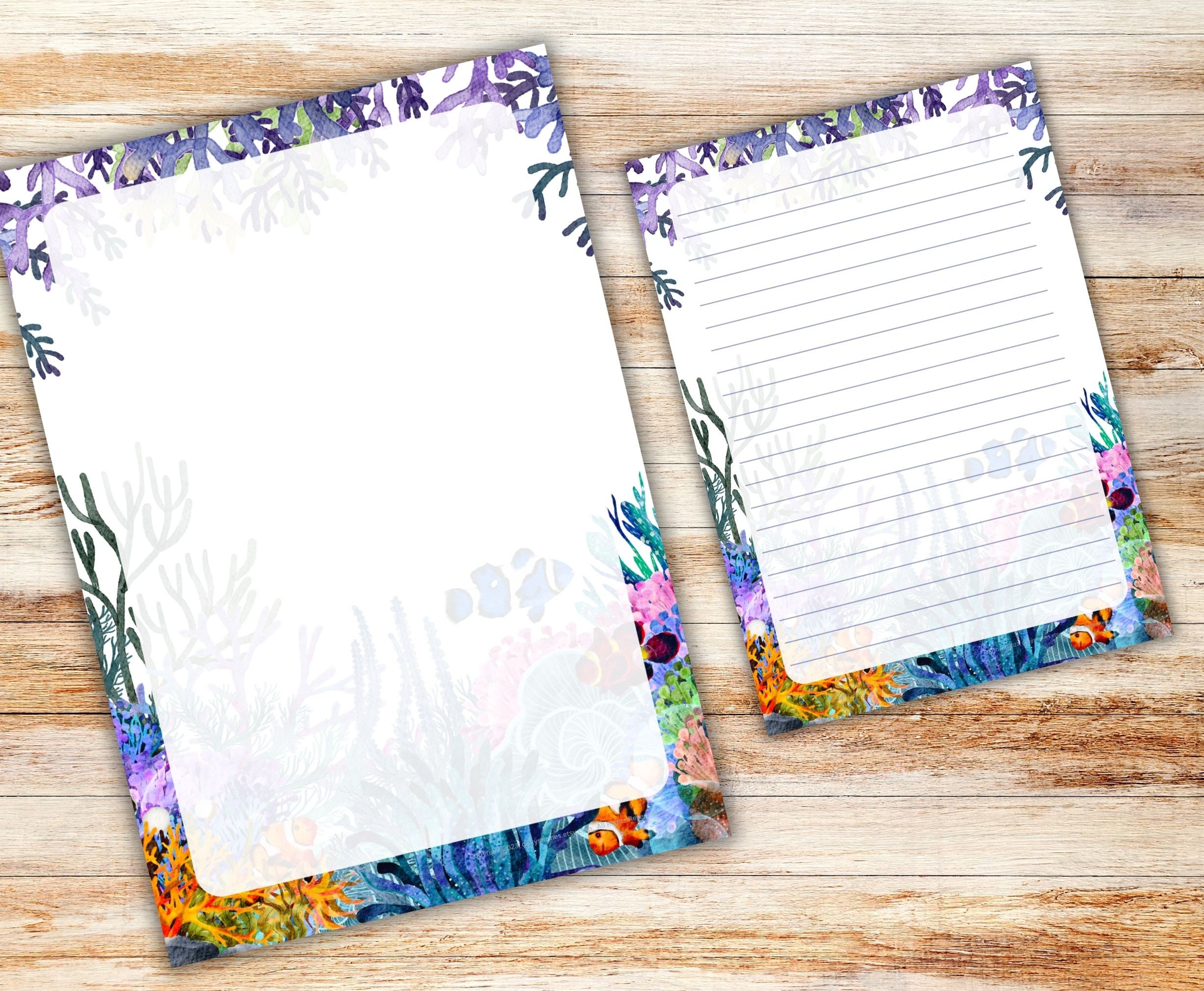Aquarium PRINTABLE Stationary Set With Envelope Printable Stationary ...