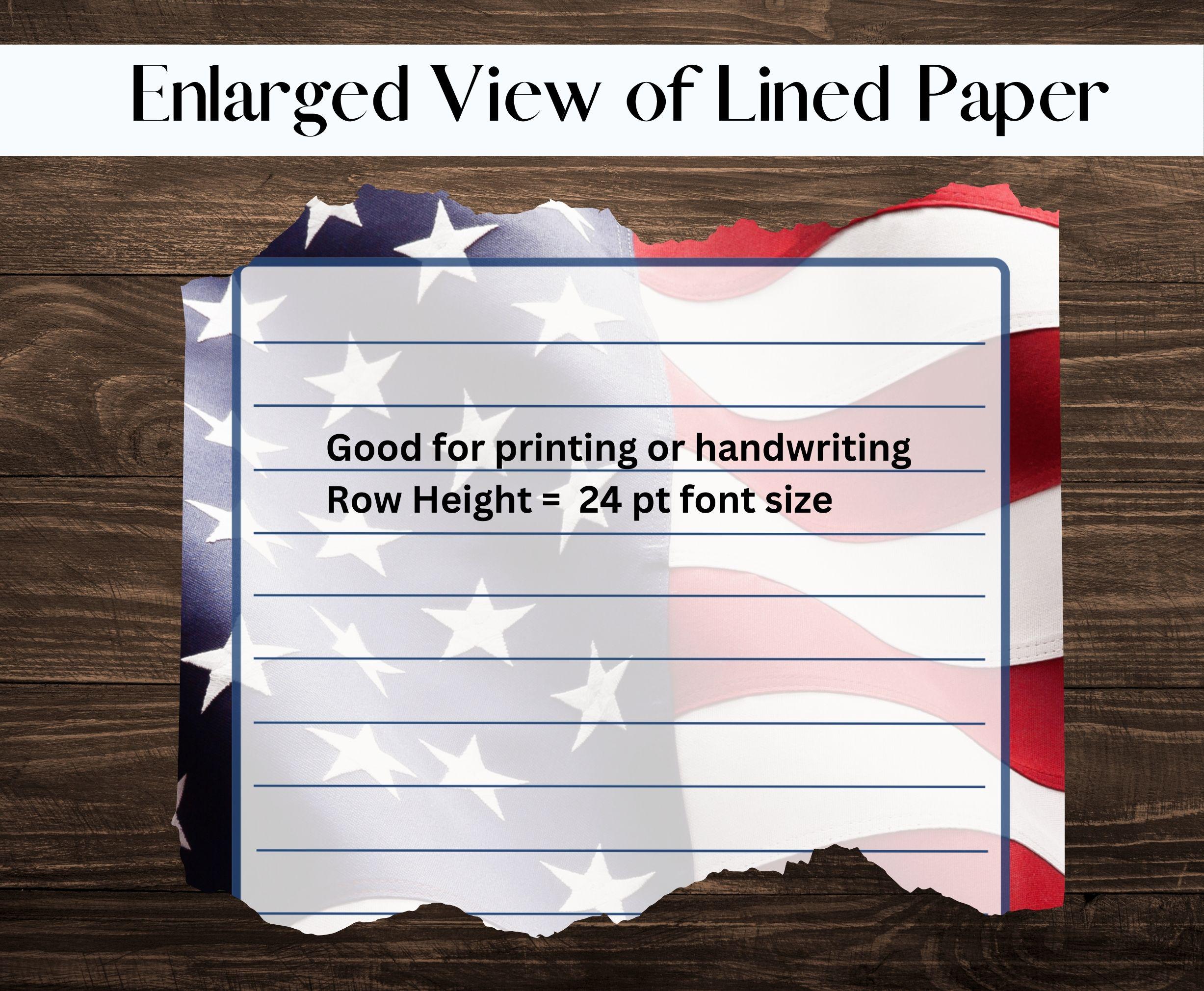 American Flag Printable Stationary Set With Envelope, Writing Paper, US ...
