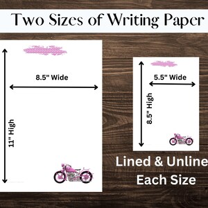 Pink Harley PRINTABLE Stationery Writing Paper Stationary Letter Lined ...