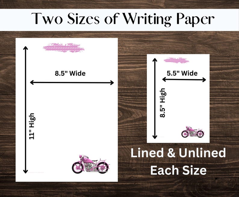 Pink Harley PRINTABLE Stationery Writing Paper Stationary Letter Lined ...