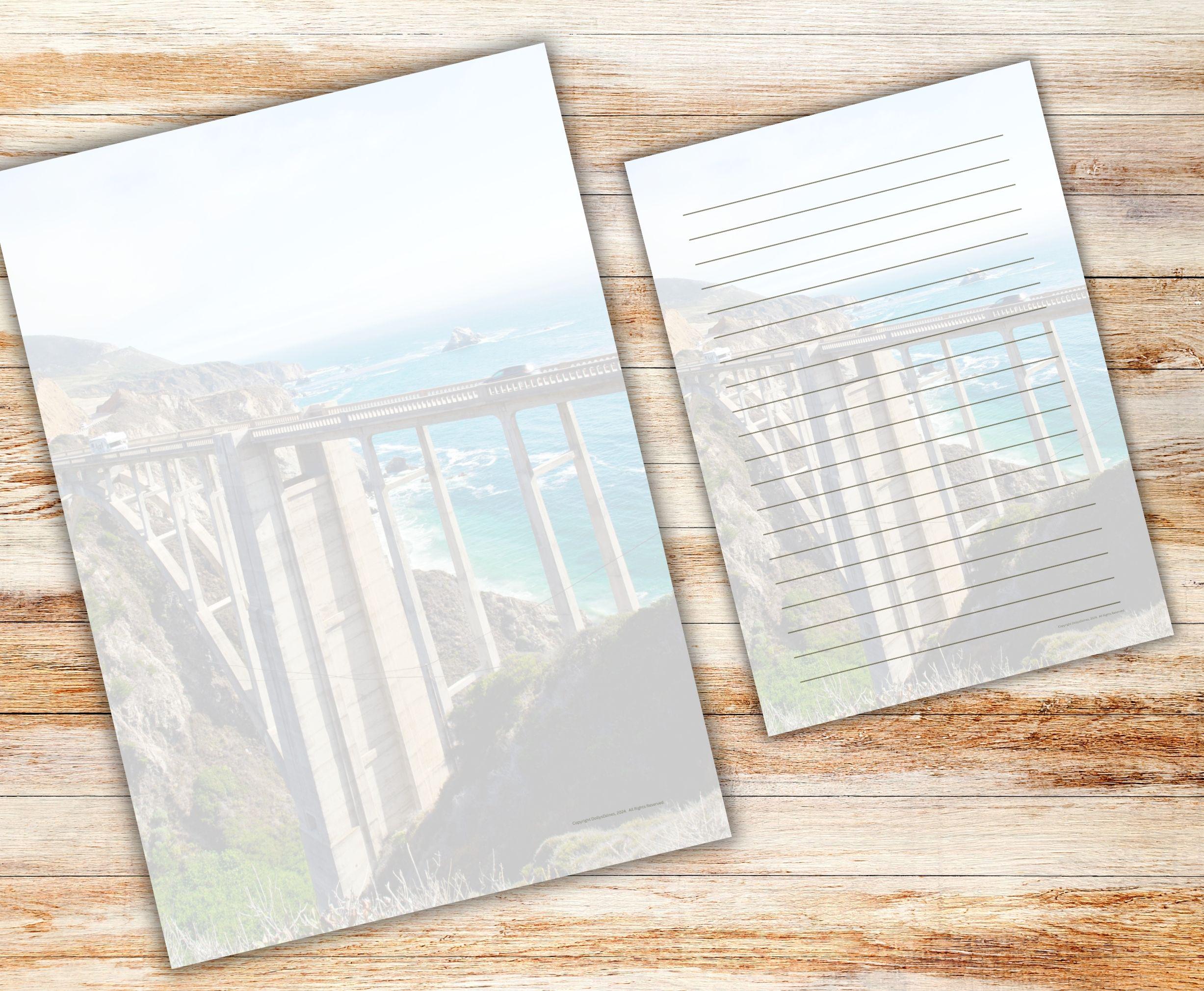 Big Sur PRINTABLE Stationery Writing Paper Stationary Letter Lined ...