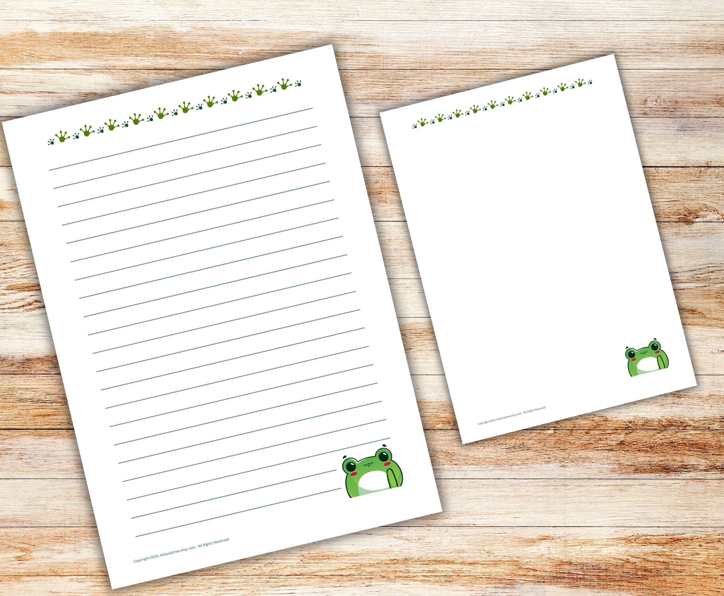 Frog PRINTABLE Stationary Set With Envelope Printable Stationary Paper ...
