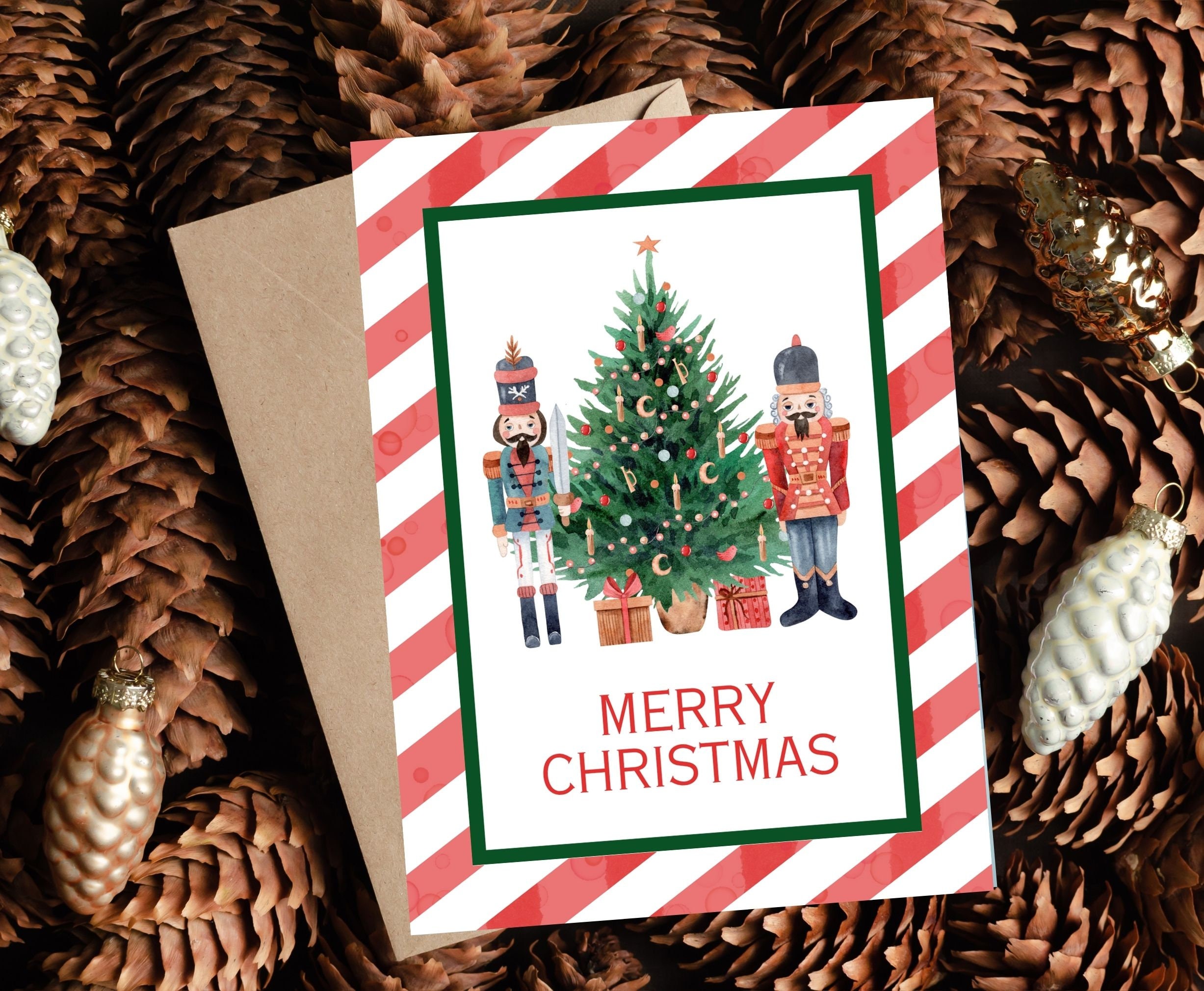 Nutcracker Christmas Card, Printable Nutcracker Card, Printable Christmas Card, Nutcracker ...