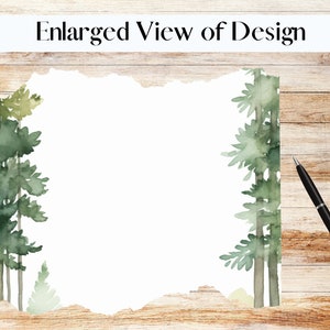 Forest Printable Stationary Set With Envelope, Writing Paper, US Letter ...