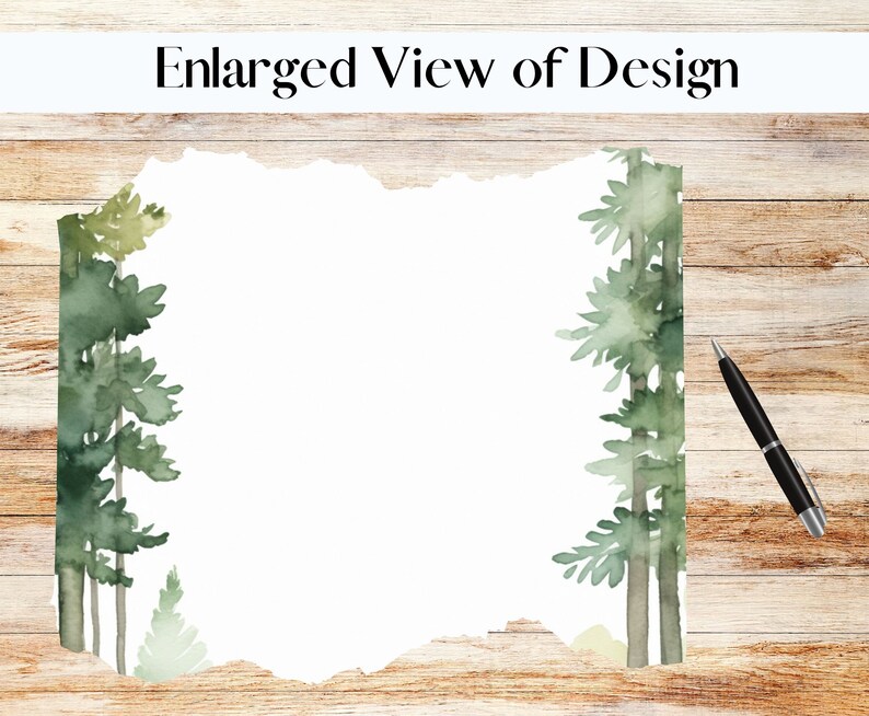 Forest Printable Stationary Set With Envelope, Writing Paper, US Letter ...