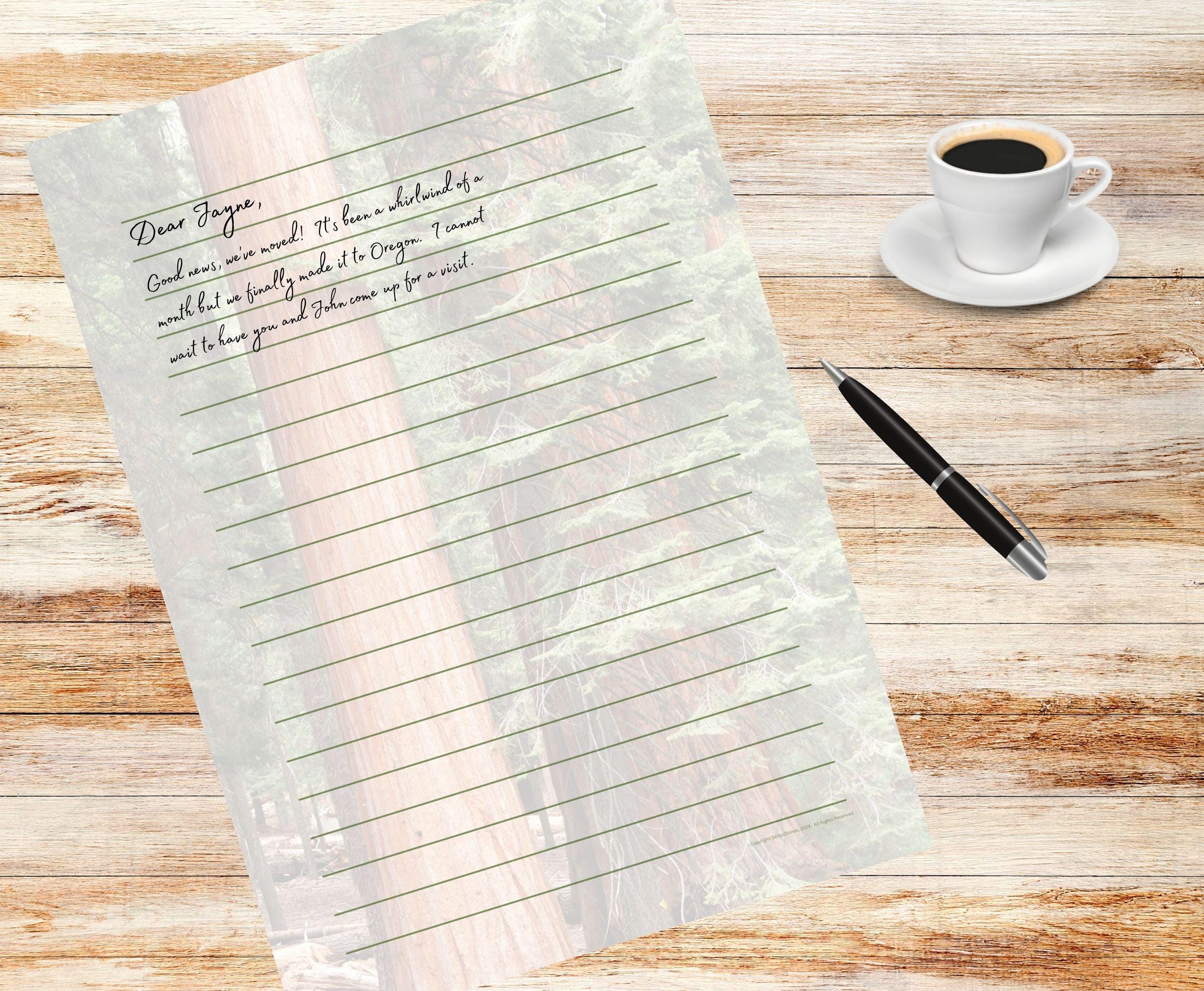 Big Sur PRINTABLE Stationery Writing Paper Stationary Letter Lined ...