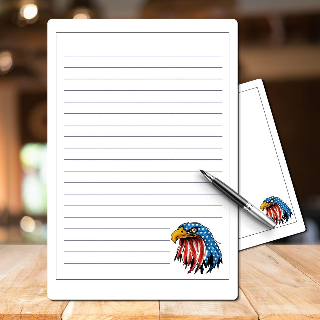 American Eagle Printable Stationary Set | Matching Envelope | Writing ...