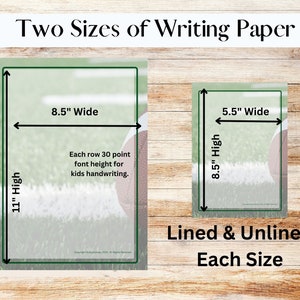 Football Printable Stationary Set With Envelope, Writing Paper, US ...