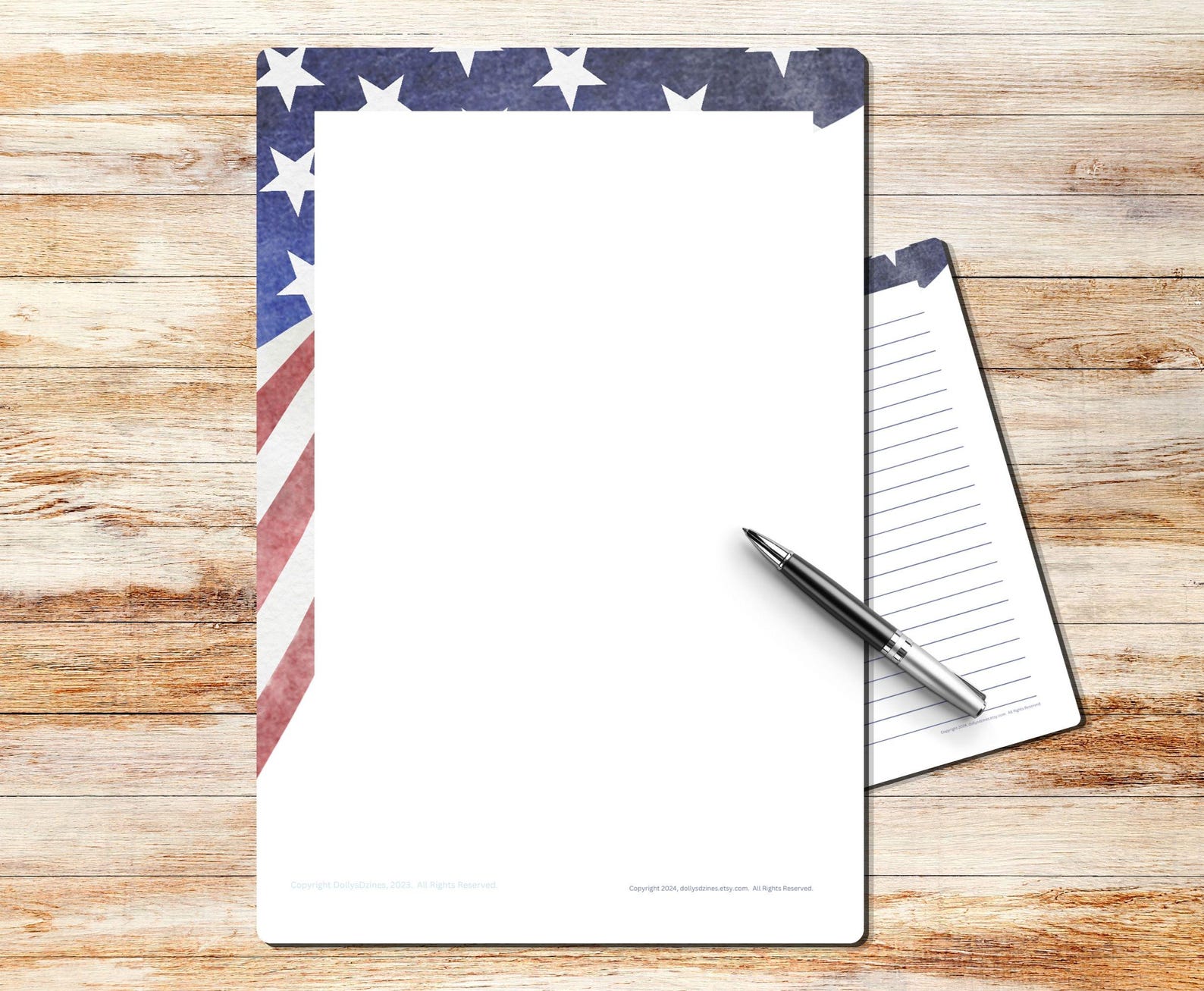 American Flag PRINTABLE Stationery Writing Paper Stationary Letter ...