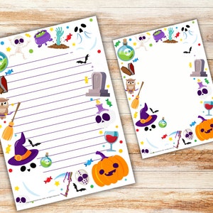 Halloween Printable Stationary Set With Envelope, Writing Paper, US ...