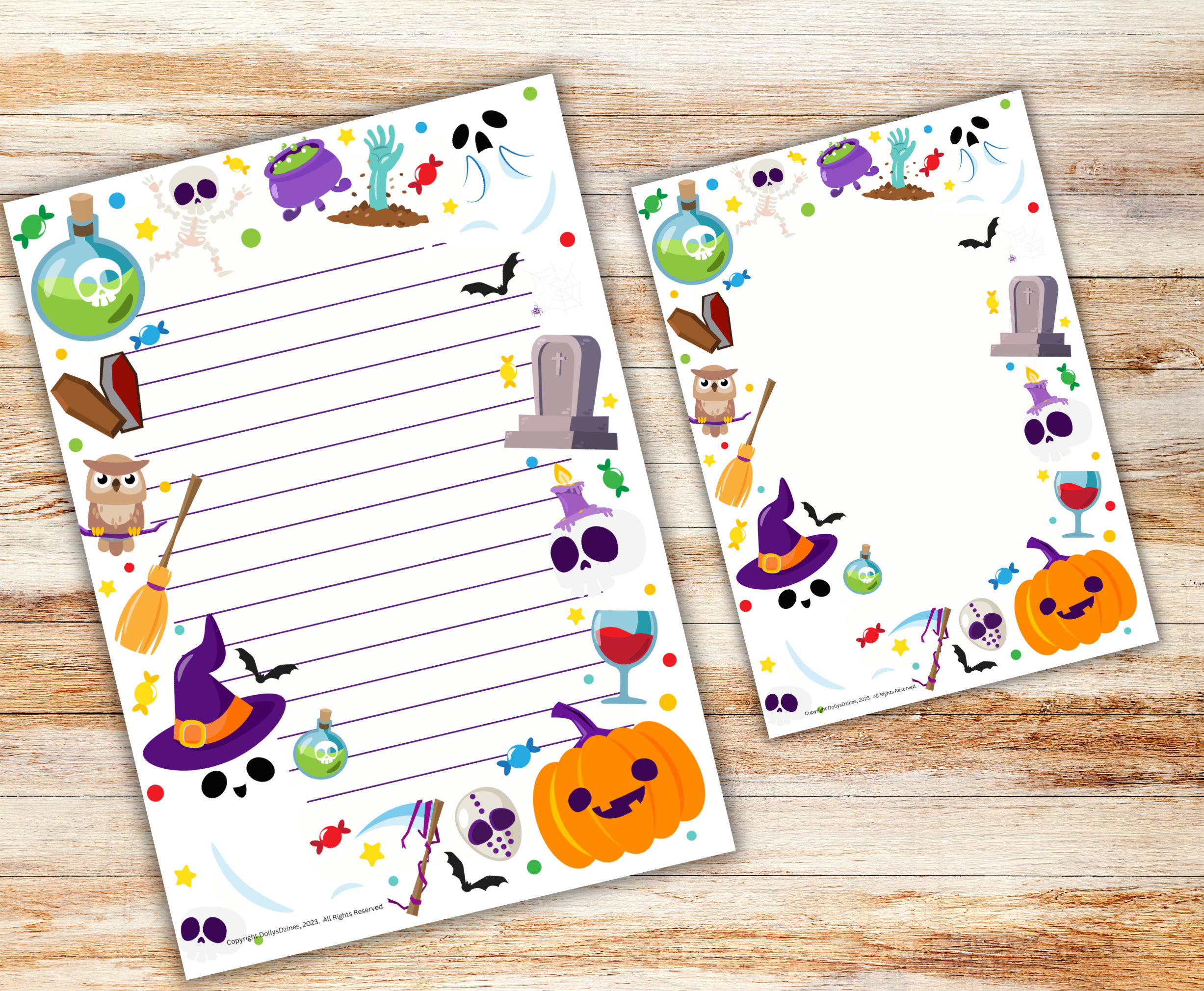 Halloween Printable Stationary Set With Envelope, Writing Paper, US ...
