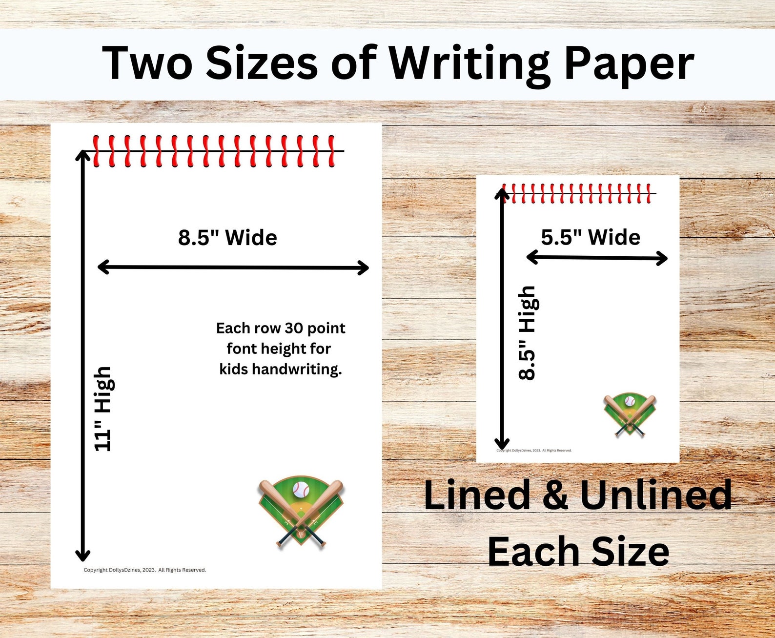 Baseball Printable Stationary Set With Envelope, Writing Paper, US ...