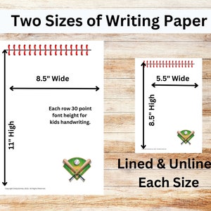 Baseball Printable Stationary Set With Envelope, Writing Paper, US ...