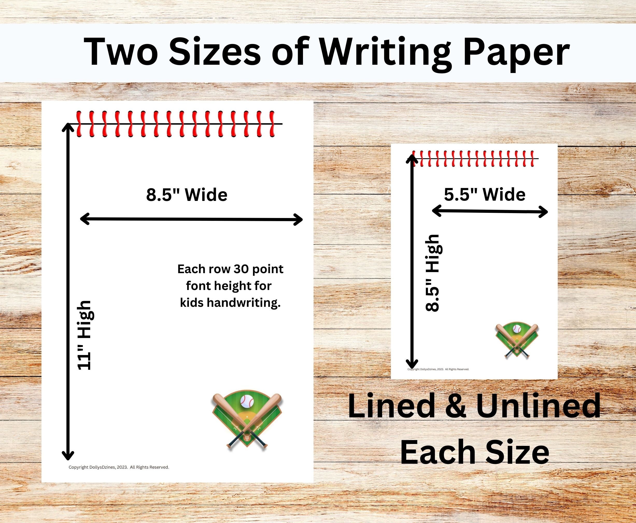 Baseball Printable Stationary Set With Envelope, Writing Paper, US ...