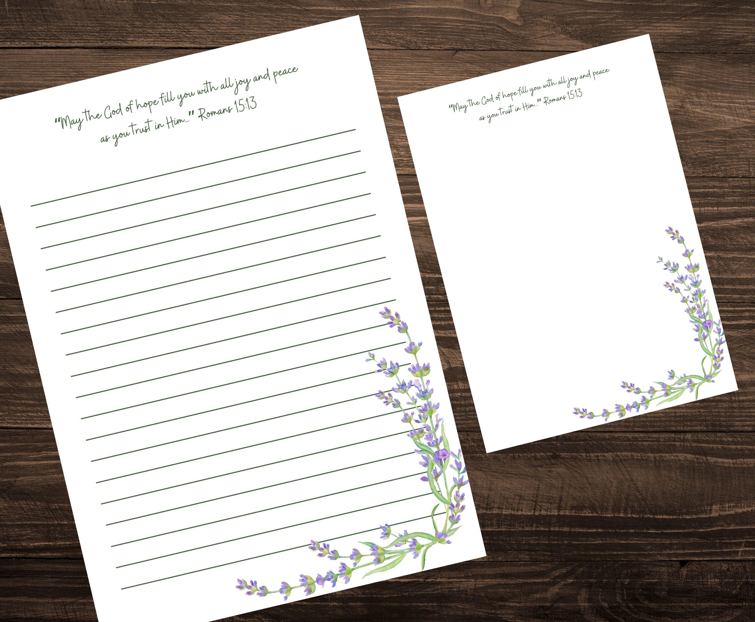 God of Hope PRINTABLE Stationery Writing Paper Stationary Letter Lined ...