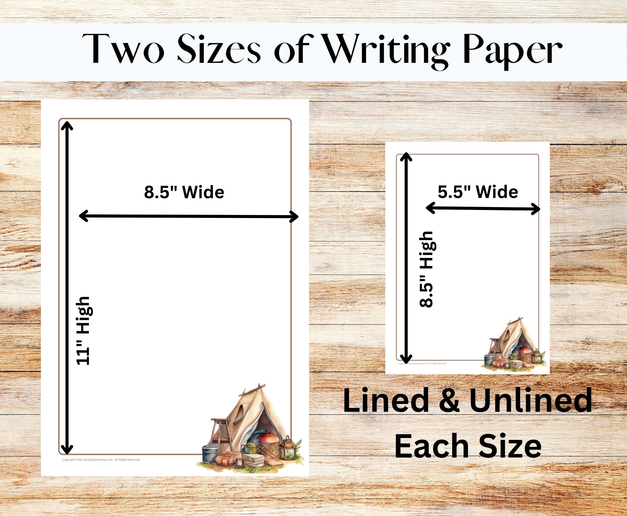 Camping PRINTABLE Stationary Set With Envelope Printable Stationary ...