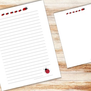 Ladybug Printable Stationary Set With Envelope Printable Stationary ...