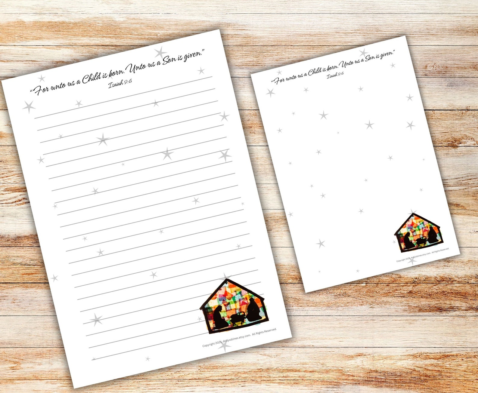 Nativity Stationary, Nativity Stationery Printable, Christmas ...
