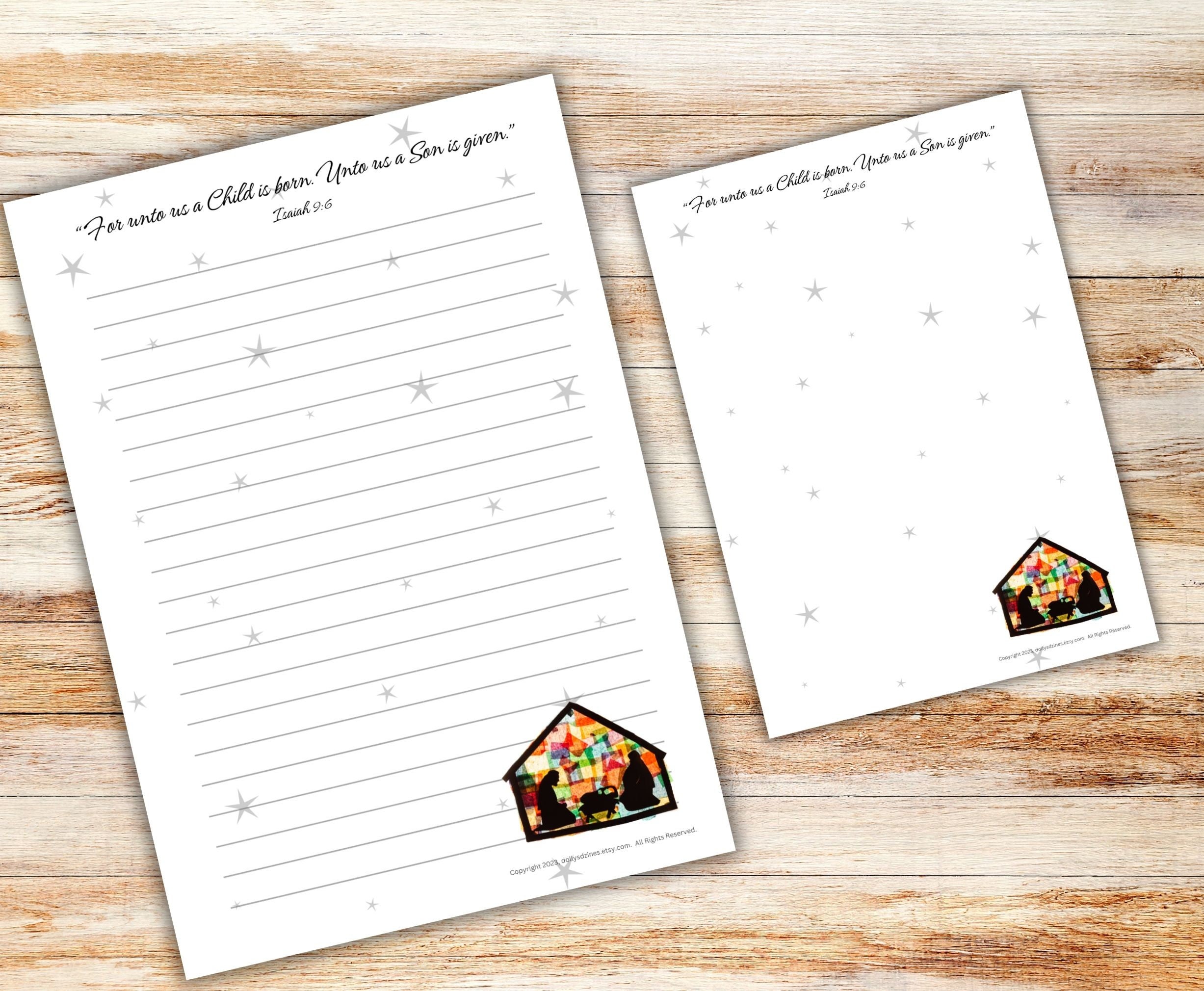Nativity Stationary, Nativity Stationery Printable, Christmas ...