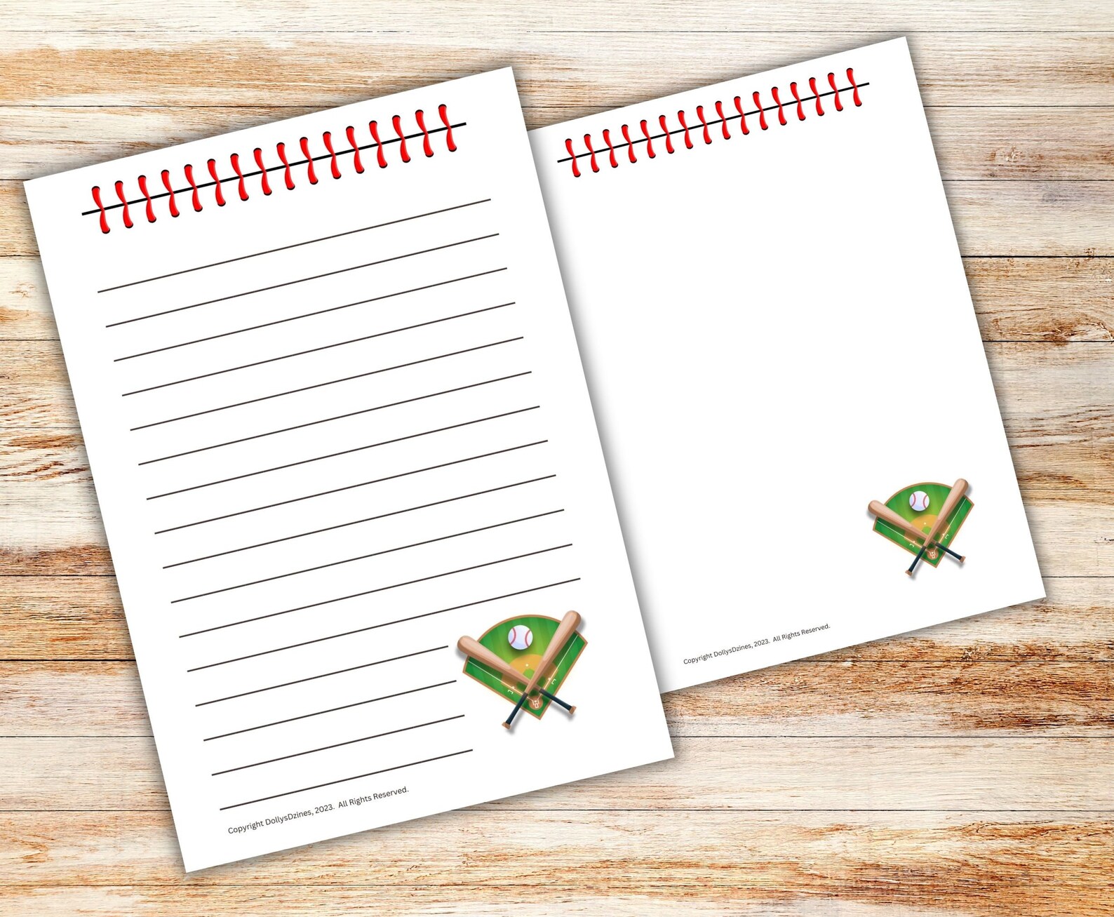 Baseball Printable Stationary Set With Envelope, Writing Paper, US ...