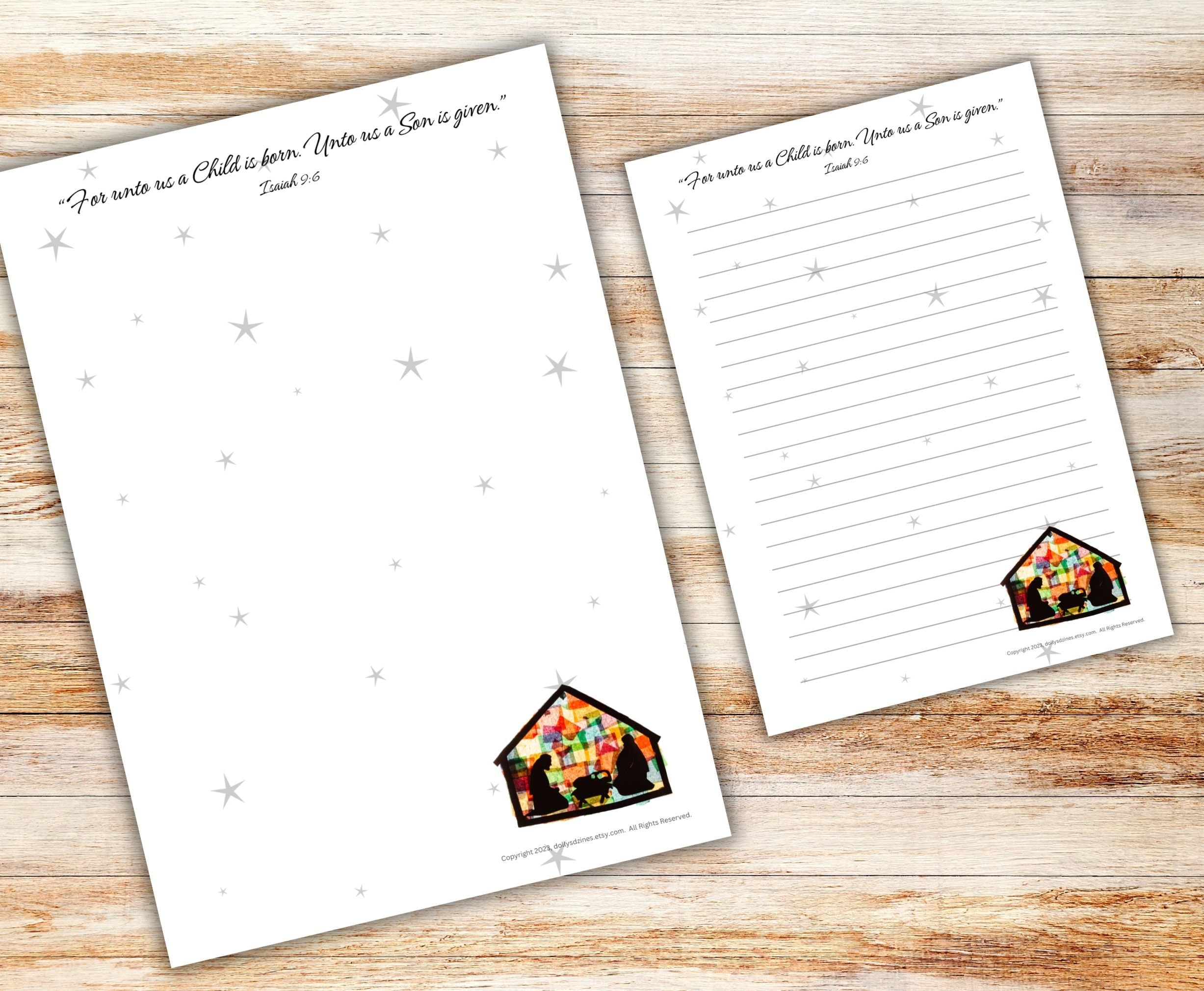 Nativity Stationary, Nativity Stationery Printable, Christmas ...