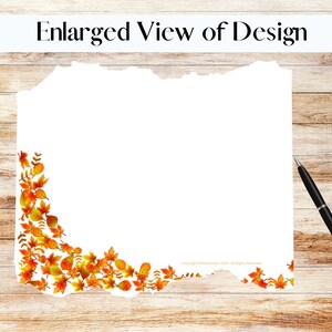Fall Leaves PRINTABLE Stationery Writing Paper Stationary Letter Lined ...