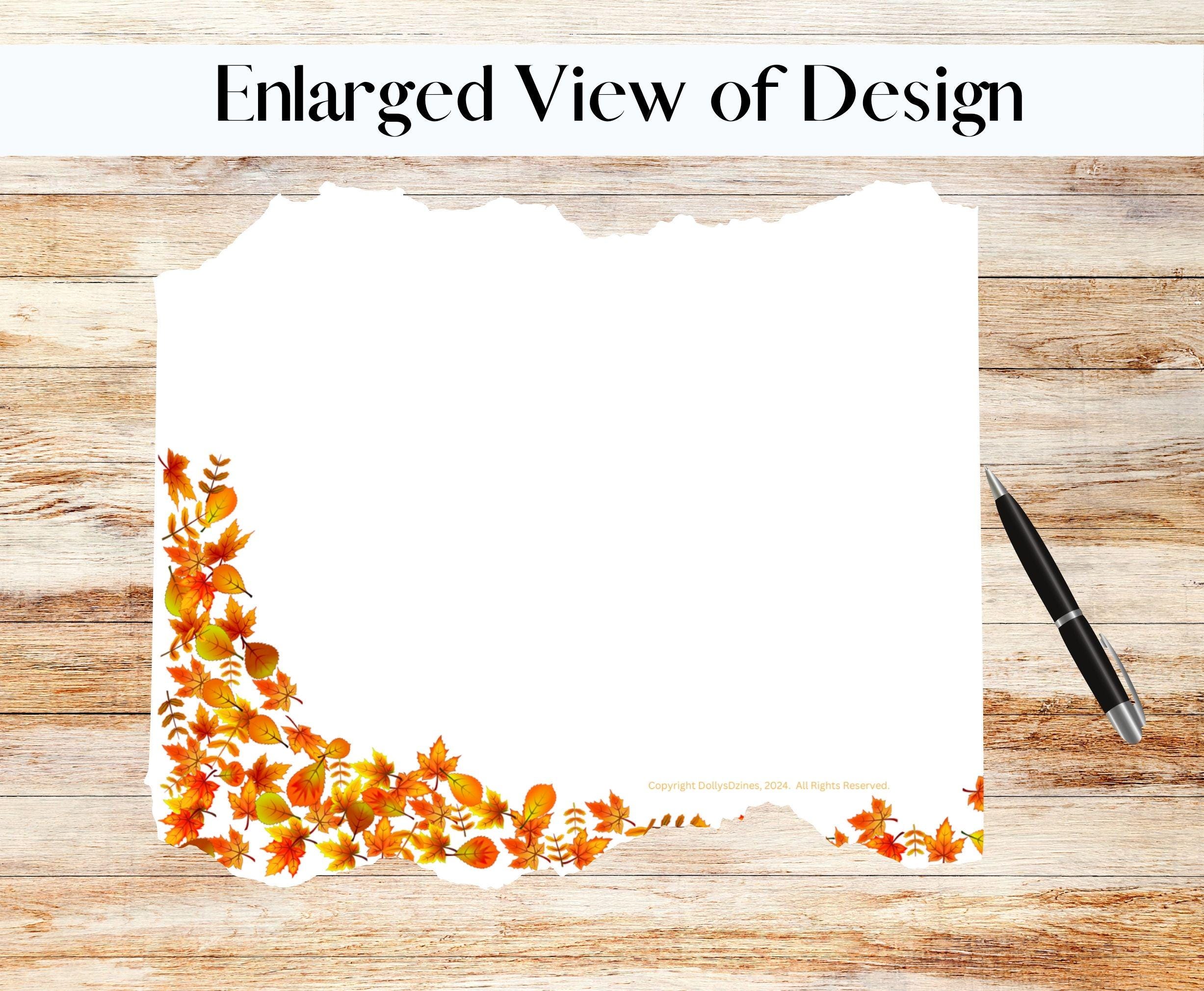 Fall Leaves PRINTABLE Stationery Writing Paper Stationary Letter Lined ...